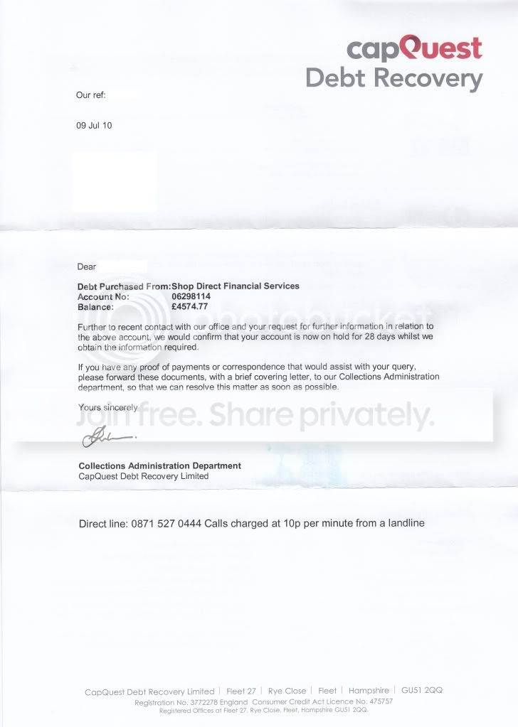 CapQuest and catalogue account - Debt Advice: – Debt management and ...